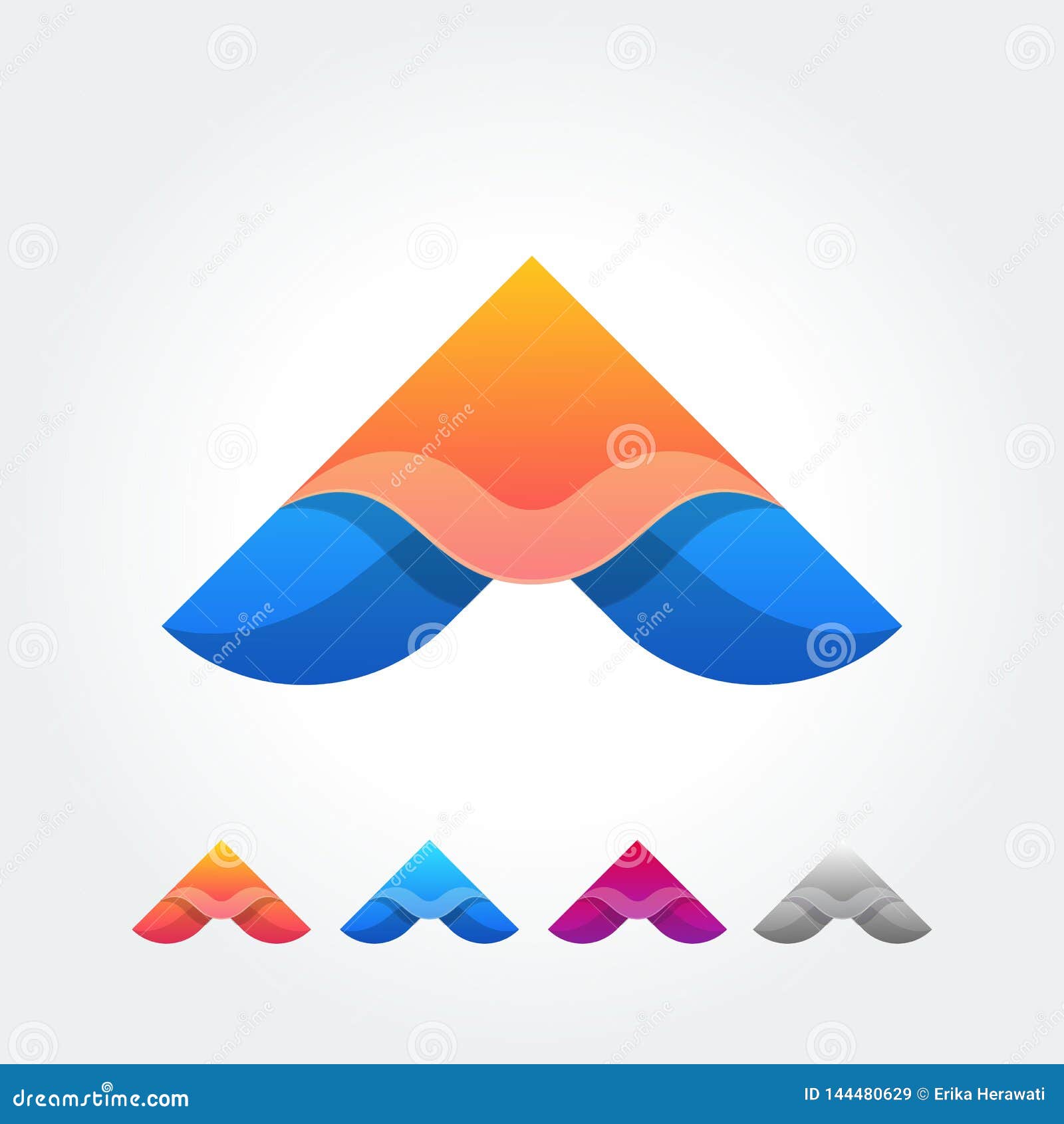 Origami Play Button Logo in Material Design Style Stock Vector ...