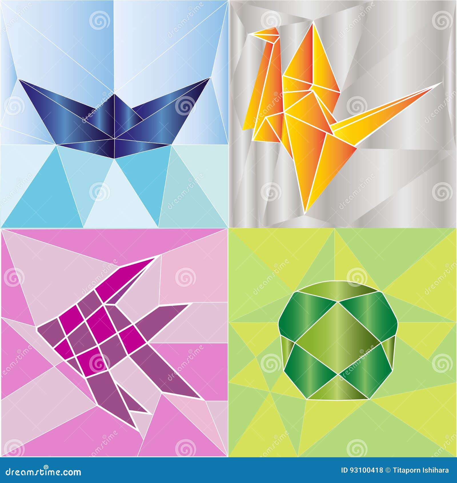 Origami Polygon Abstract Background Vector Stock Vector - Illustration ...