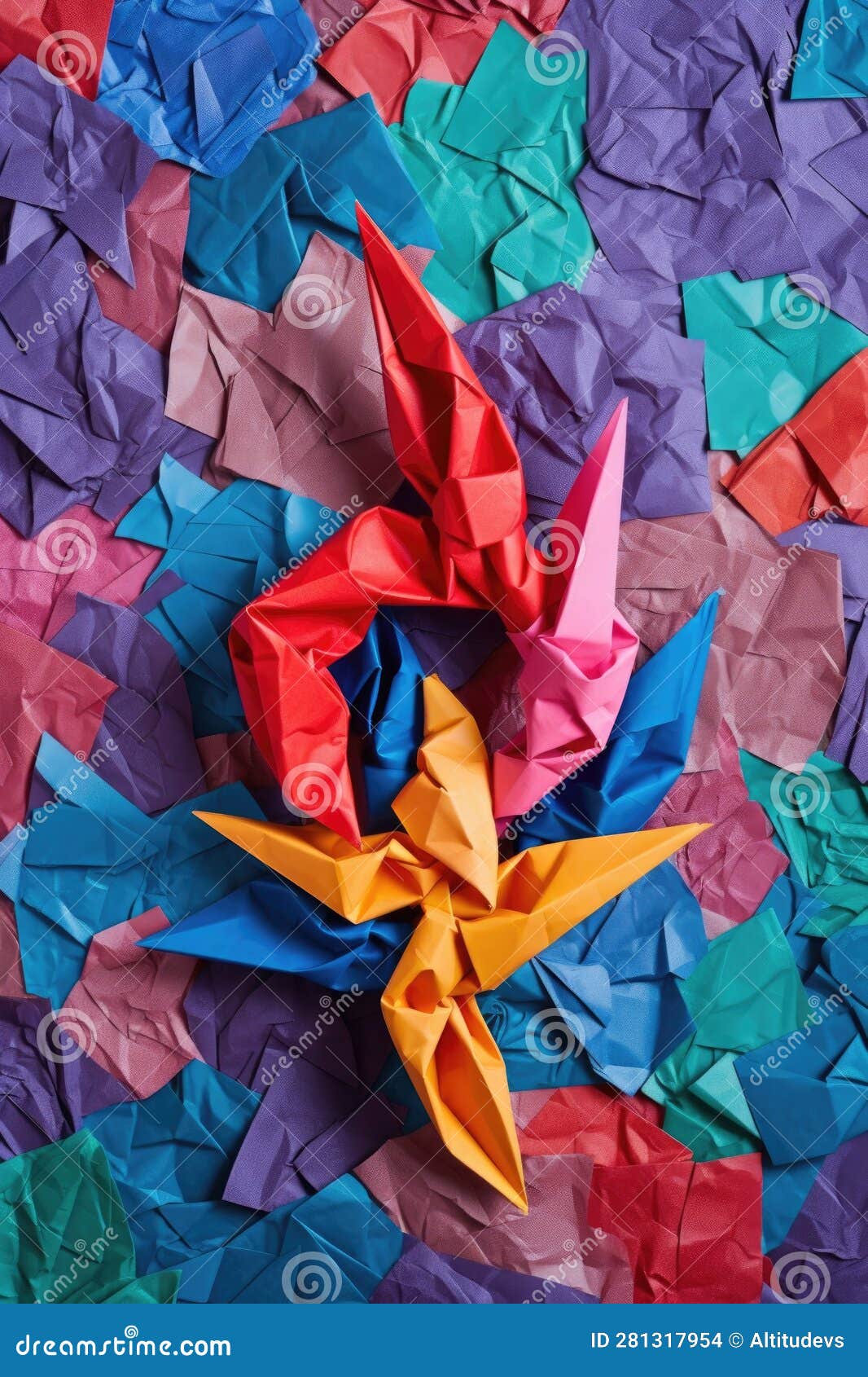 Origami Question Mark on a Colorful Background Stock Illustration ...
