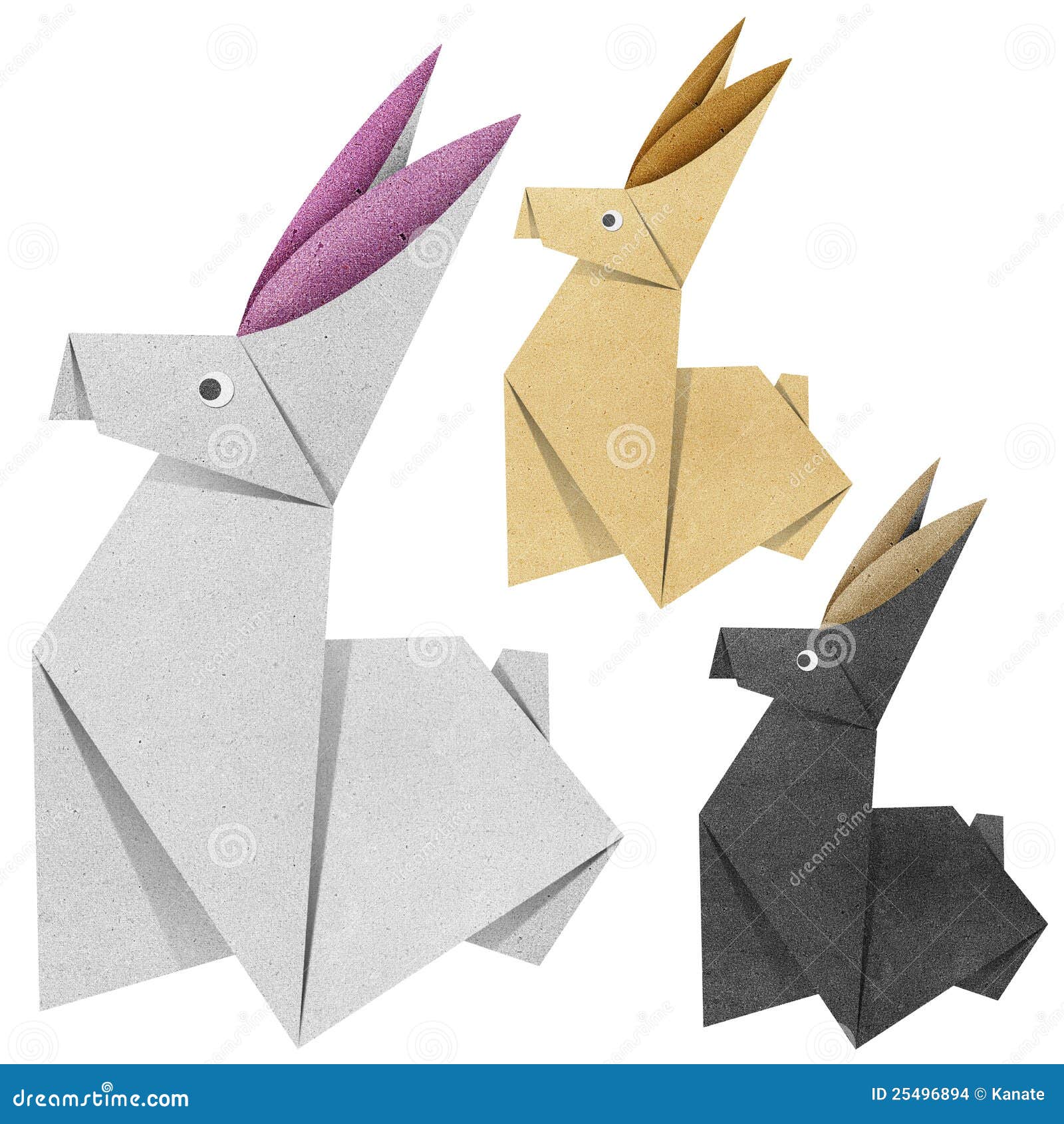 Origami Rabbit Recycled Papercraft Stock Photography | CartoonDealer ...