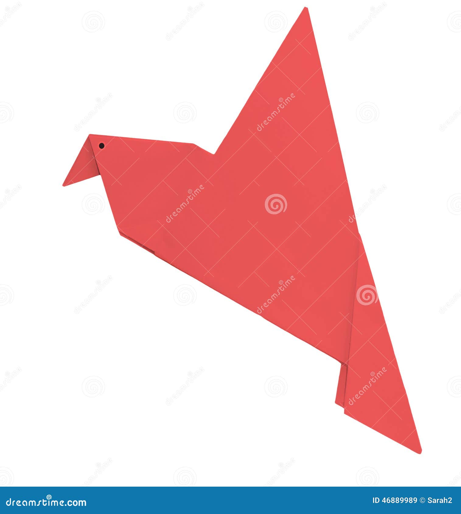 Origami Red Bird Isolated Over White Stock Image - Image of festive ...