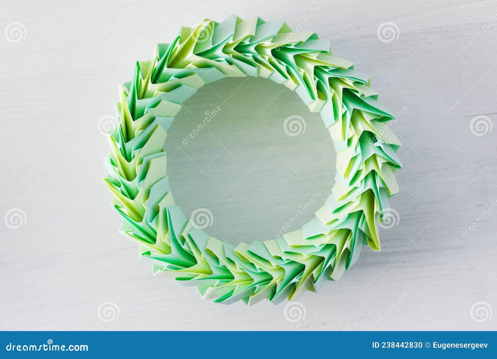 Origami Ring, Abstract Parametric Circular Paper Structure Stock Photo ...