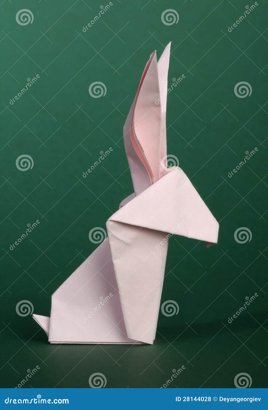 Origami roze konijn stock foto. Image of ambachten, konijntje - 28144028