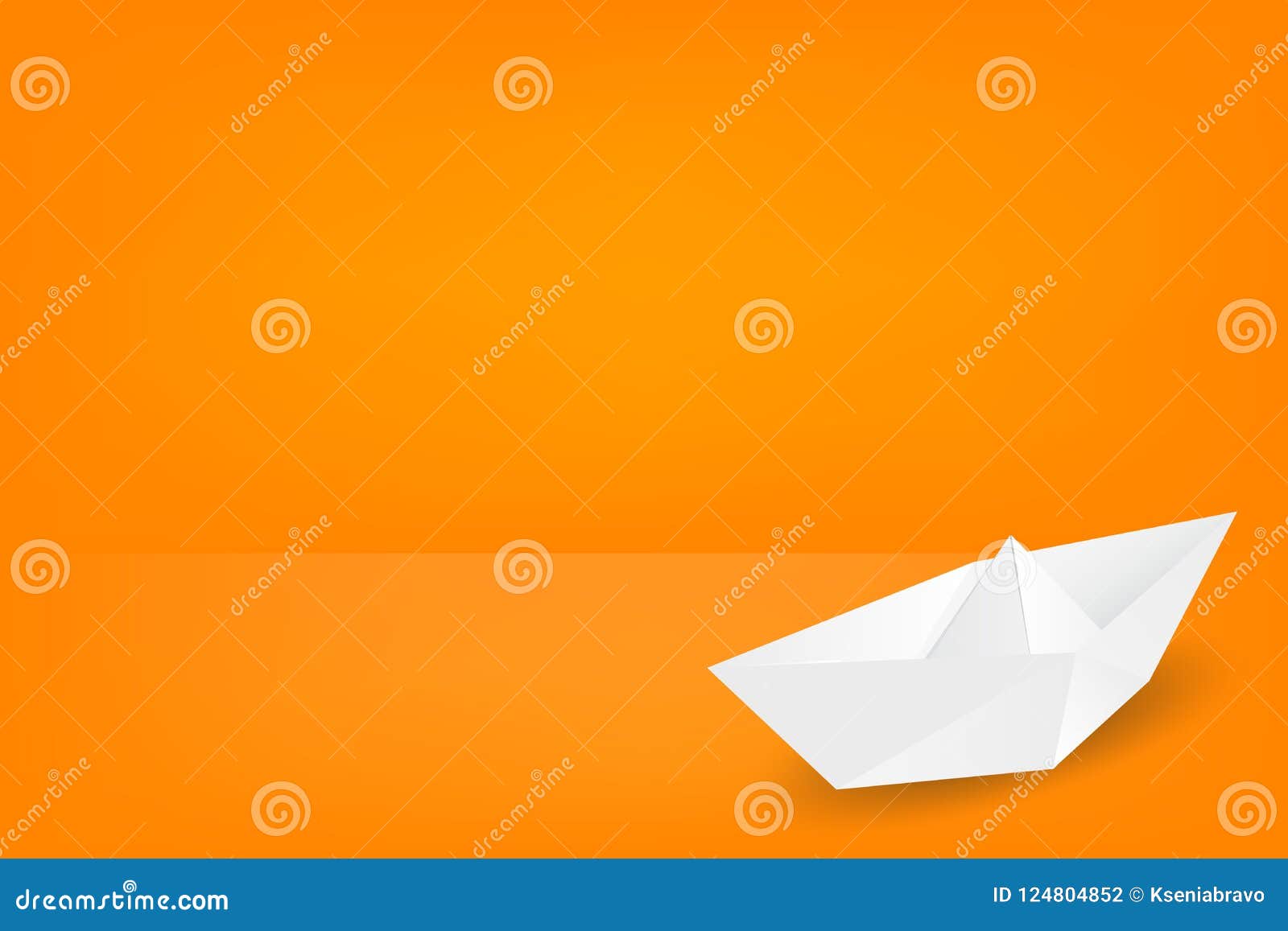 Origami Ship, Orange Background Vector Stock Vector - Illustration of ...