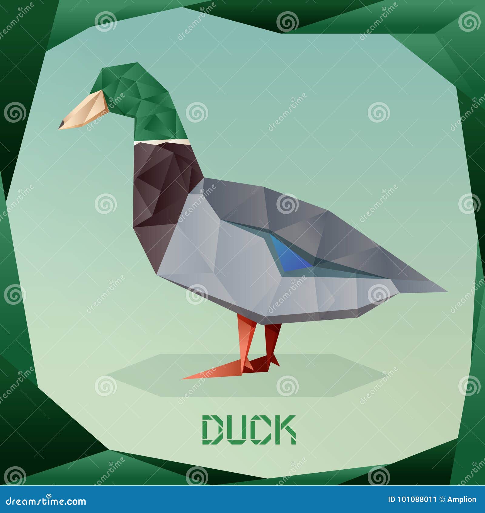 Origami simple Duck stock vector. Illustration of farm - 101088011