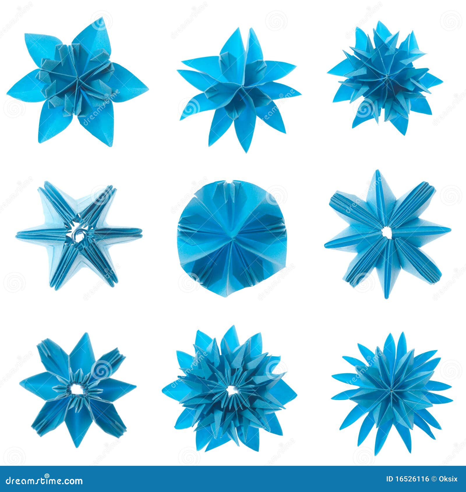 Origami snowflake set stock photo. Image of blue, decoration - 16526116