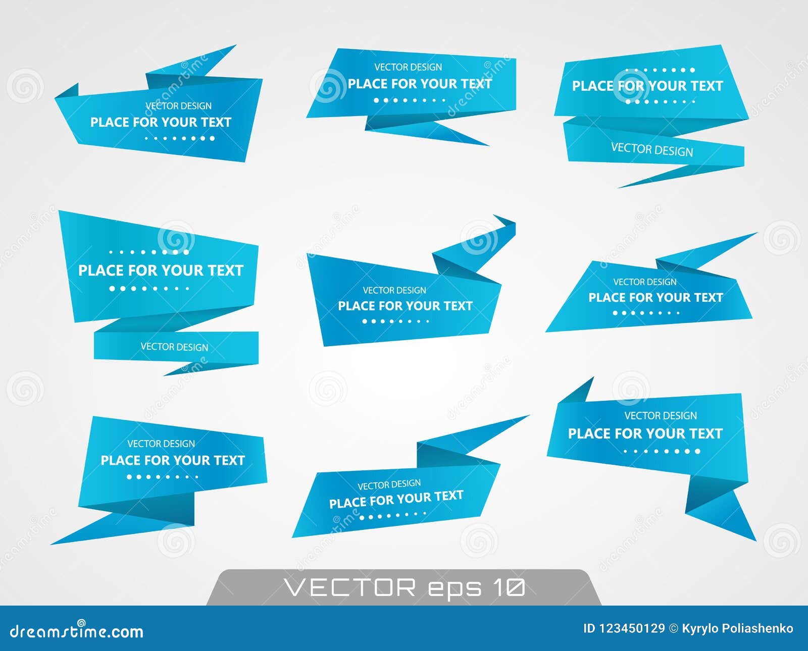 Origami speech bubbles. stock vector. Illustration of color - 123450129