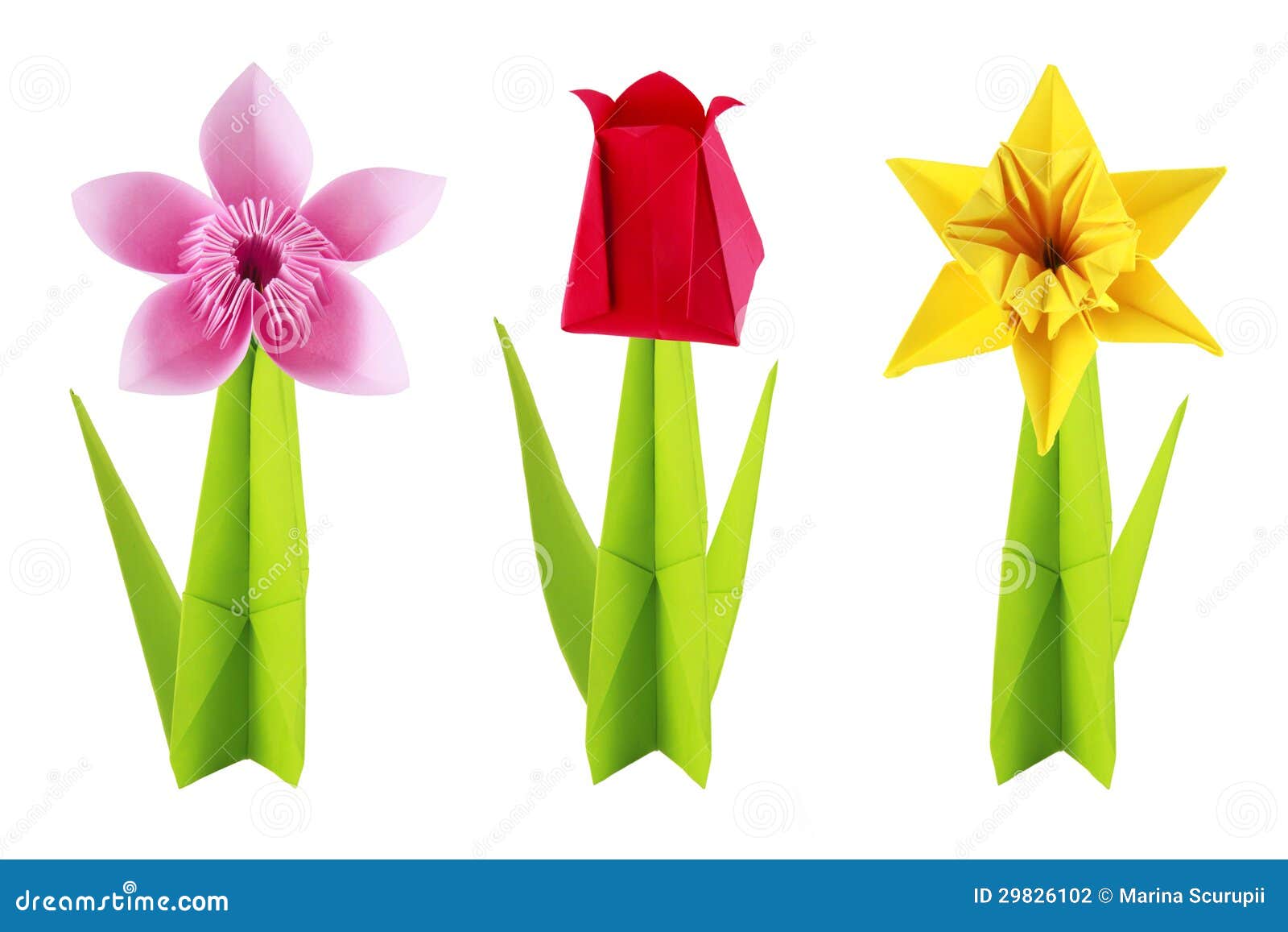Origami flowers set stock photo. Image of frame, flower - 29826102