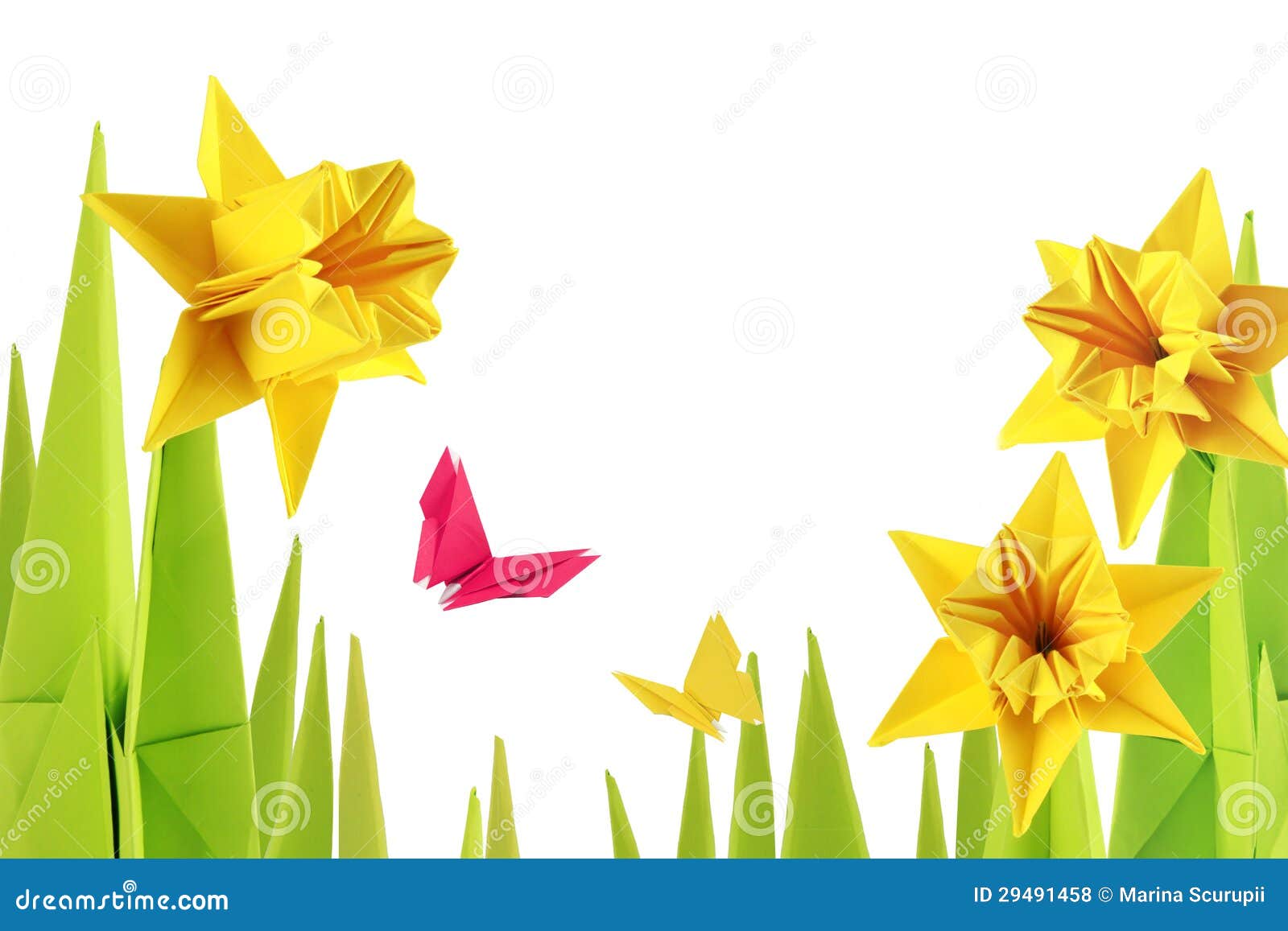 Origami Spring Narcissus Bottom Stock Photo - Image of flower, blossom ...
