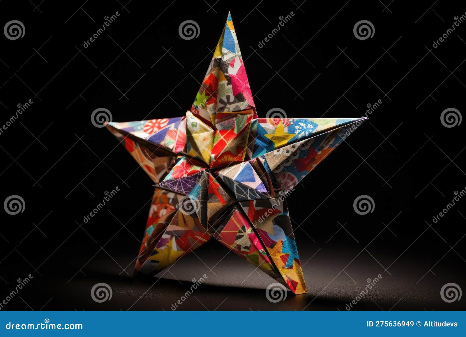 Origami Star, Created from Multiple Layers of Paper in Different Colors ...
