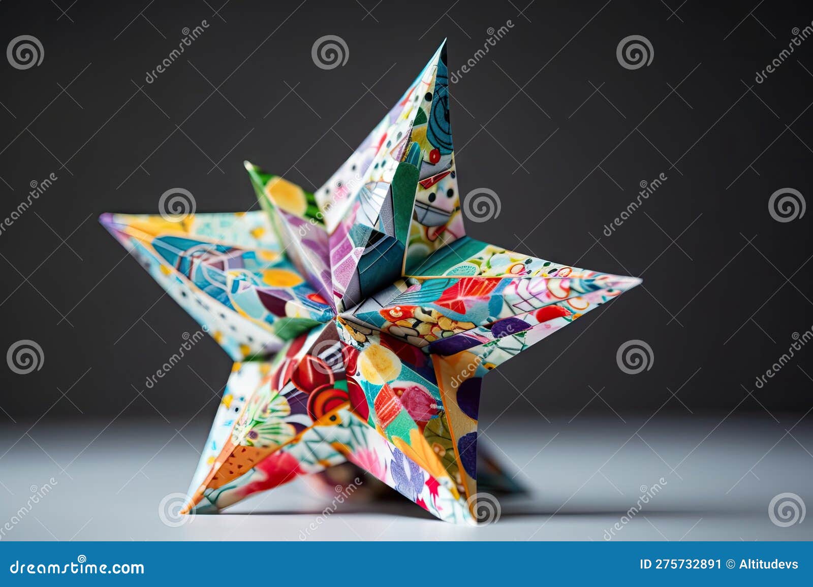 Origami Star, Created from Multiple Layers of Paper in Different Colors ...