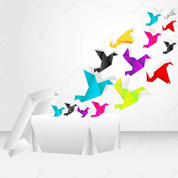 Origami Start To Fly from a Box Stock Vector - Illustration of ...