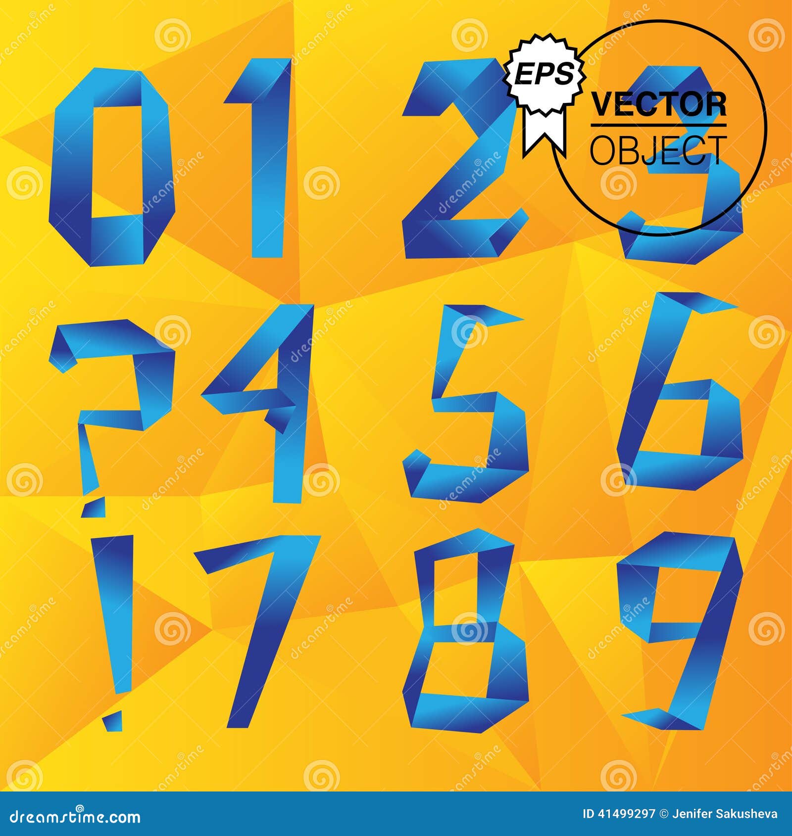 Origami Style Numbers Set, Vector Stock Vector - Illustration of ...