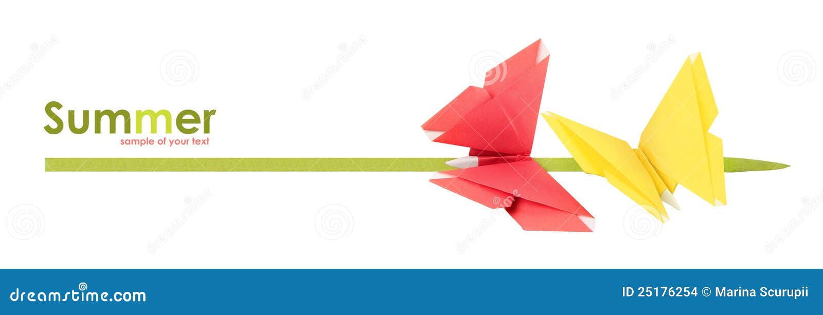 Origami summer butterflies stock photo. Image of decoration - 25176254