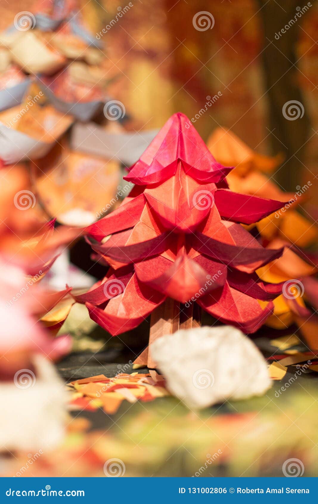 A Beautiful Part of a Fall Origami Forest Stock Photo - Image of ...
