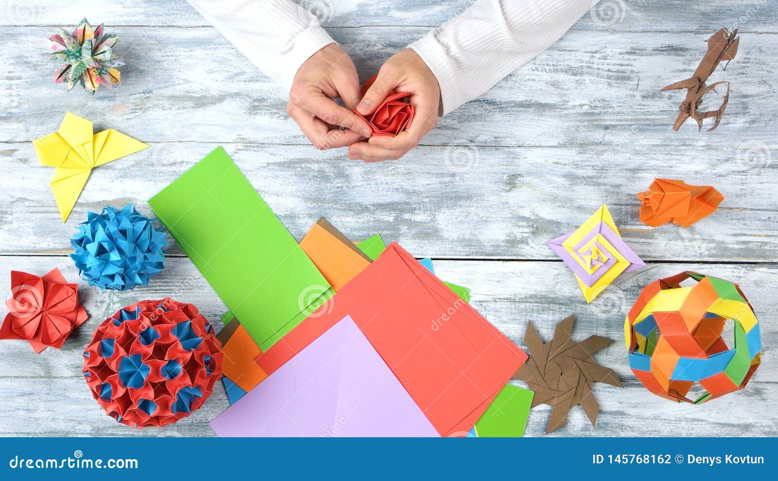 Origami Tulip Man Tutorial. Stock Photo - Image of male, adult: 145768162