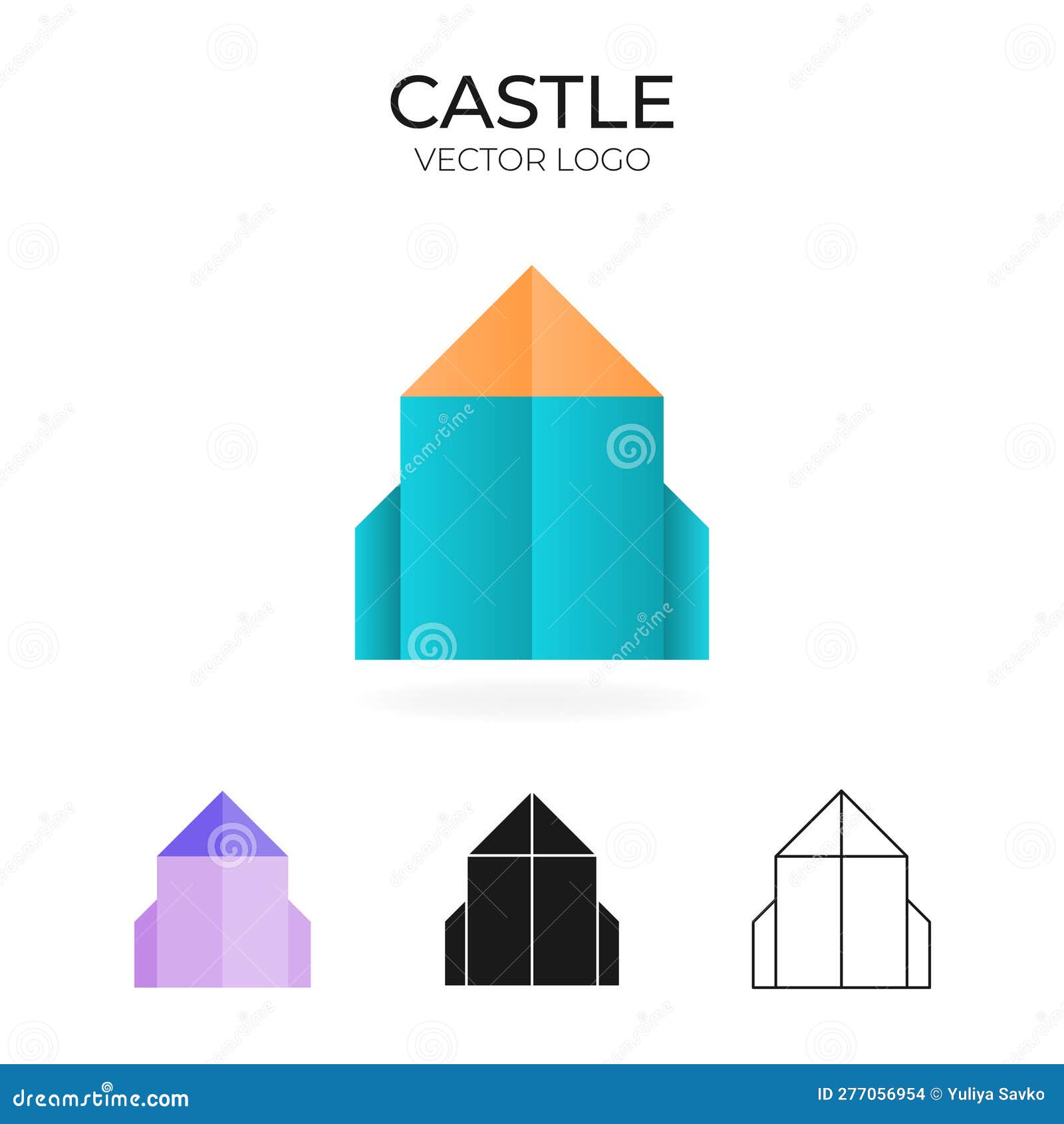 Origami Tutorial for Kids. Origami Cute Castle. Stock Vector ...