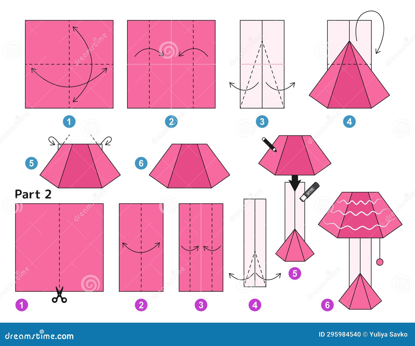 Origami Tutorial For Kids. Origami Cute Cat. Vector Illustration ...