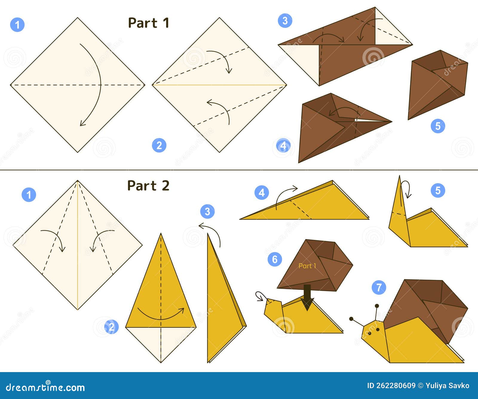 Origami Tutorial For Kids. Origami Cute Tie. Cartoon Vector ...