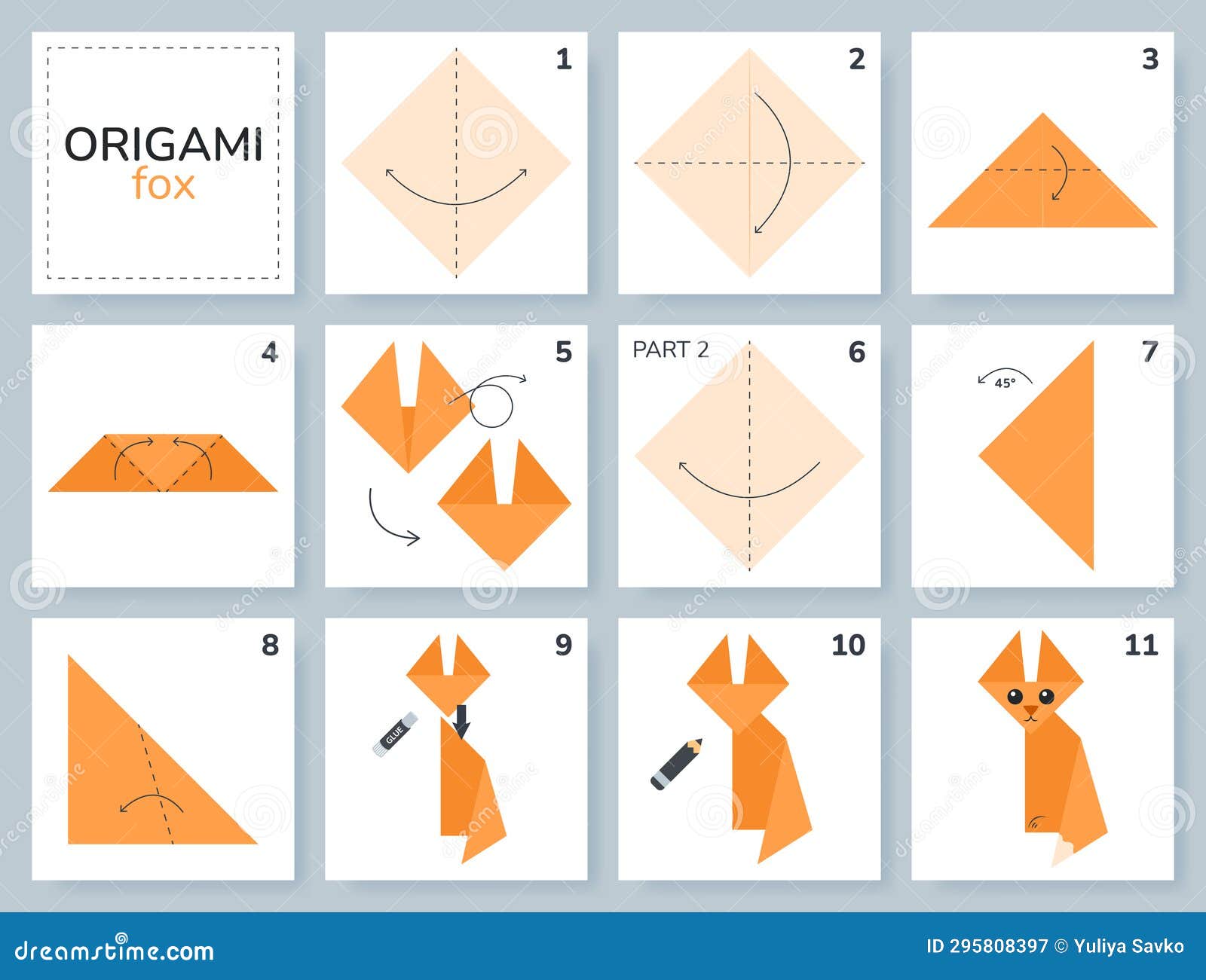 Origami Tutorial For Kids. Origami Cute Koala. Cartoon Vector ...