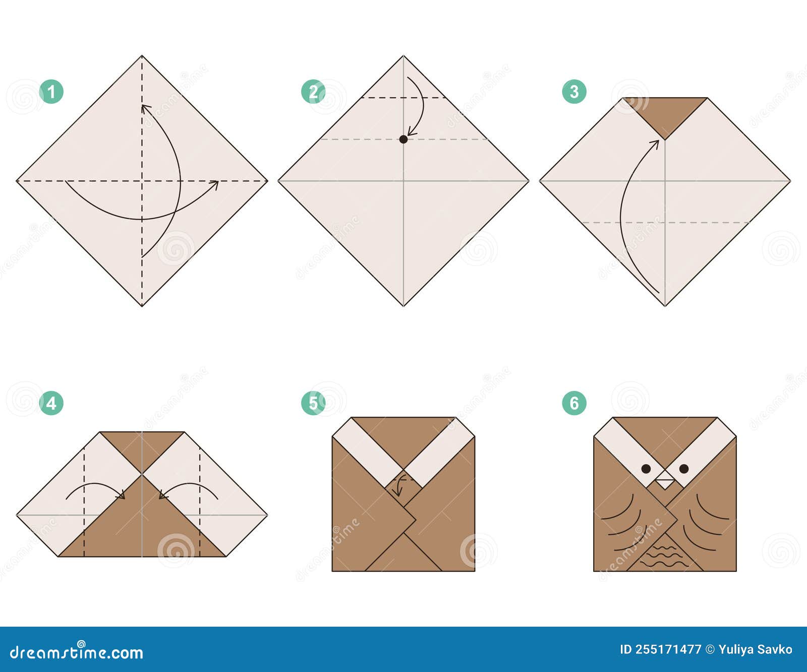 Origami Tutorial. Origami Scheme for Kids. Owl Stock Vector ... Origami Tutorial. Origami Scheme for Kids. Owl Stock Vector ...