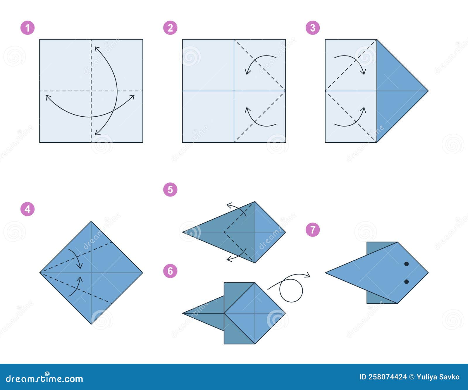 Origami Tutorial. Origami Scheme for Kids Stingray Stock Vector ... Origami Tutorial. Origami Scheme for Kids Stingray Stock Vector ...