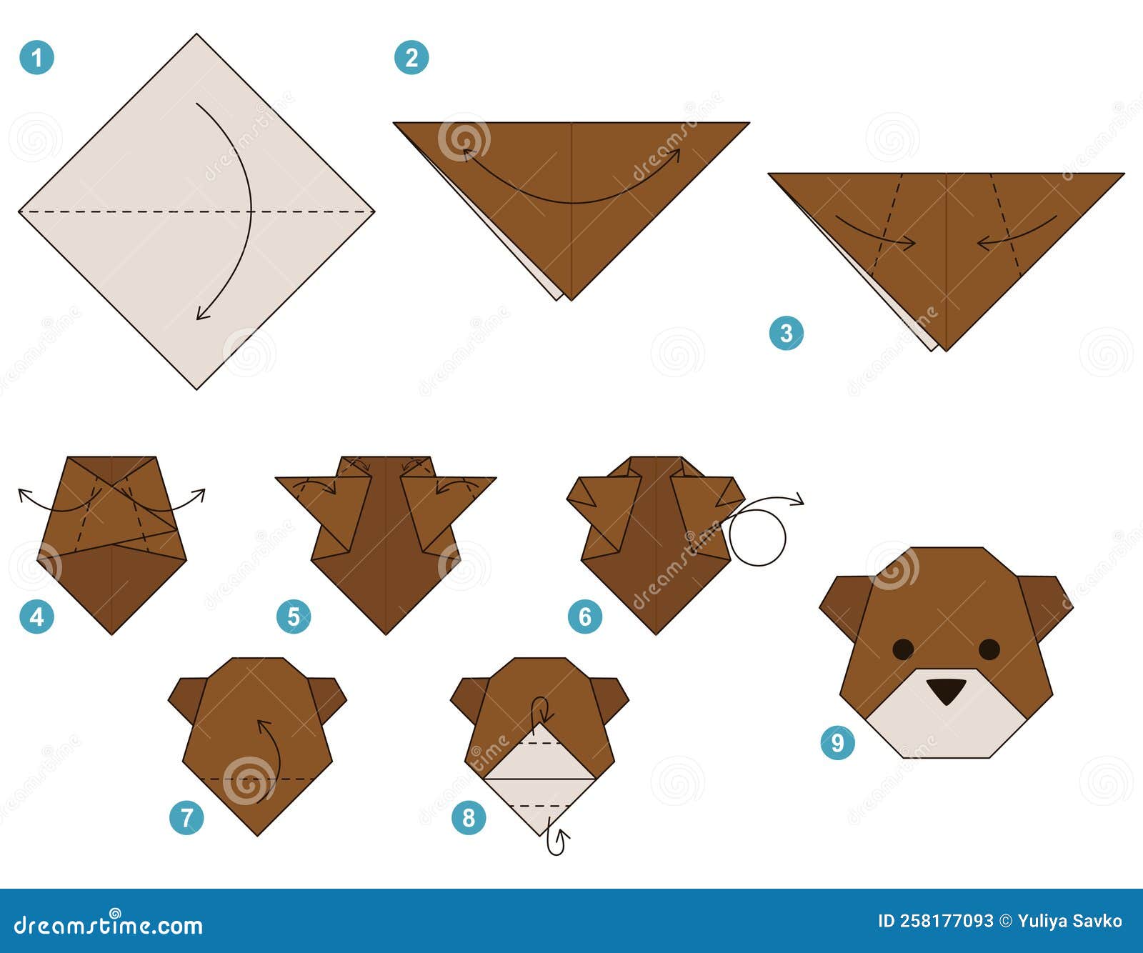 Origami Tutorial For Kids. Origami Cute Letter. Vector Illustration ...