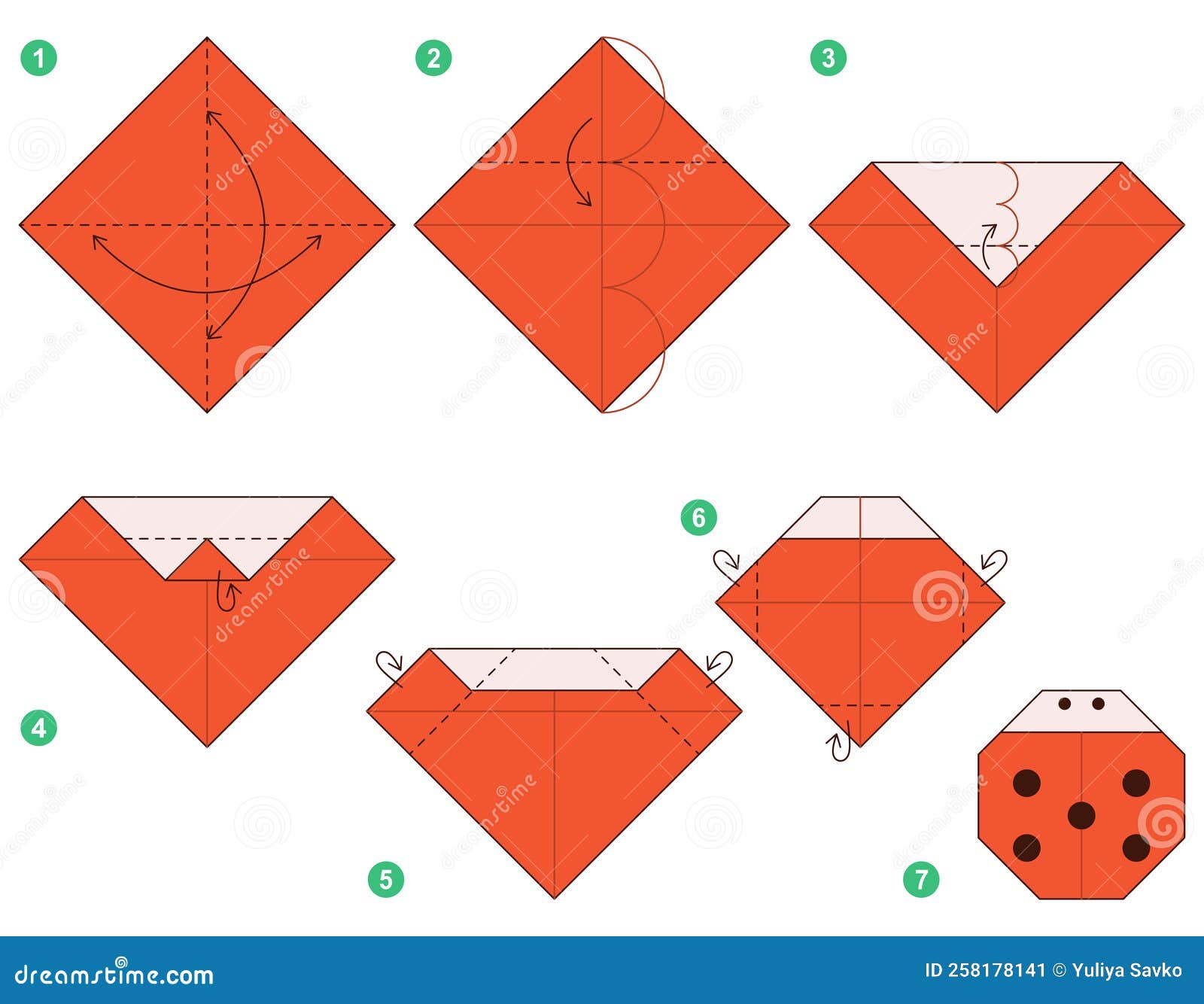 Origami Ladybug On A Blue Background Royalty-Free Stock Image ...