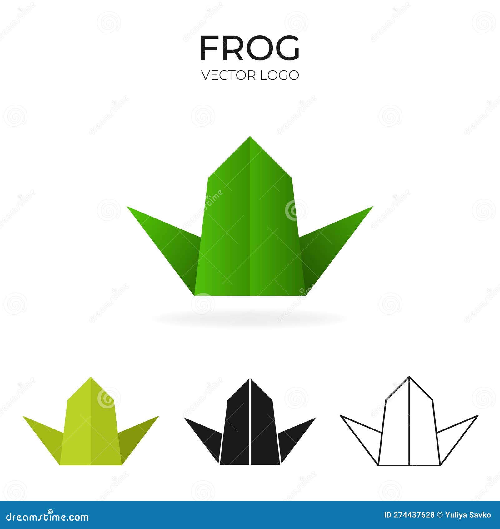 Origami Vector Logo and Icon with Frog. Stock Vector - Illustration of ...