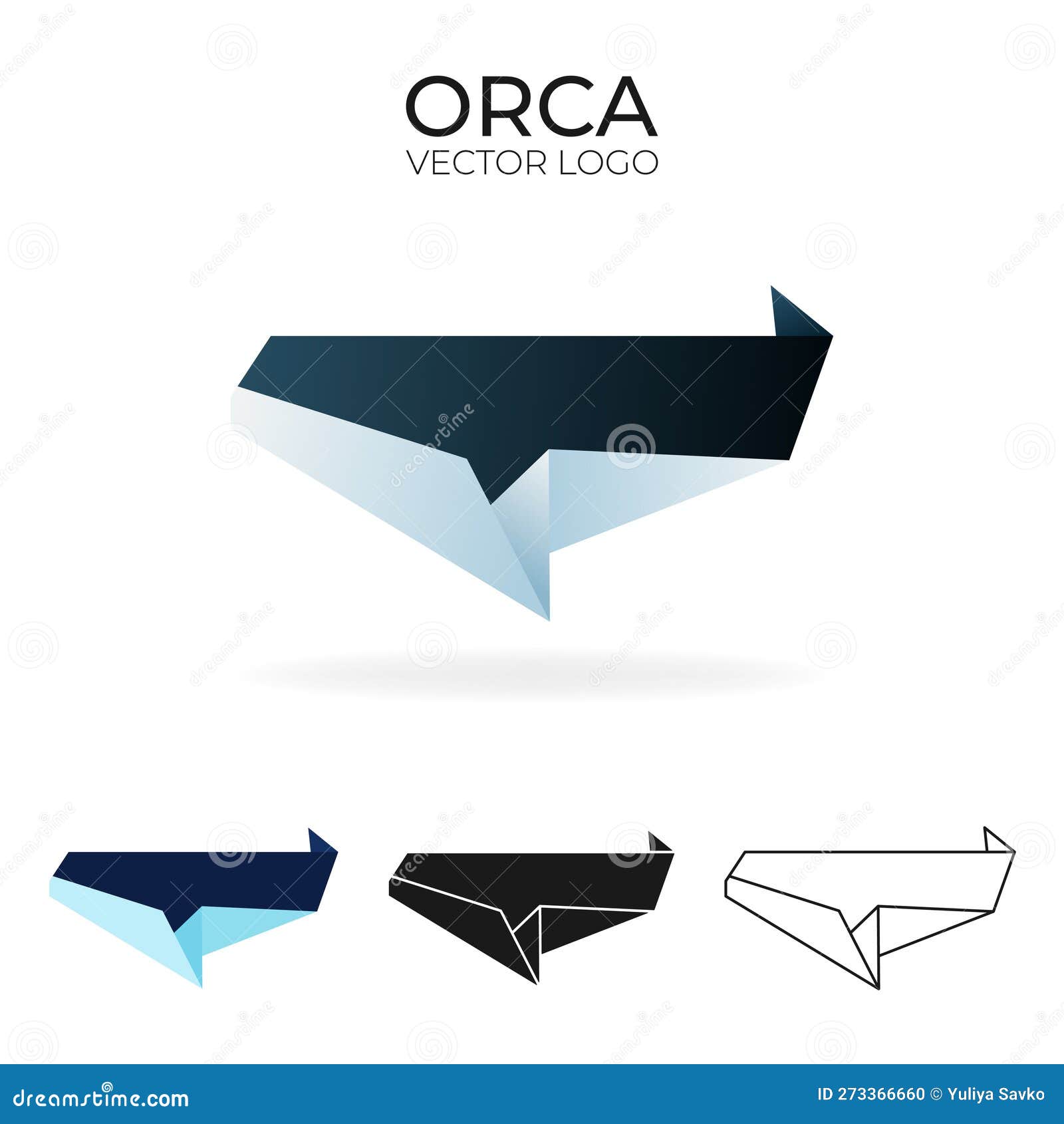 Origami Vector Logo and Icon with Orca. Stock Vector - Illustration of ...