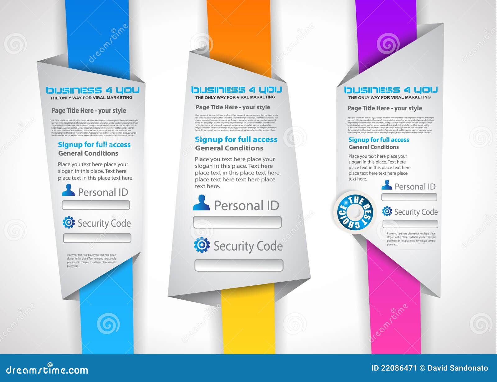 Origami Website Vertical Login Form Stock Vector - Illustration of ...