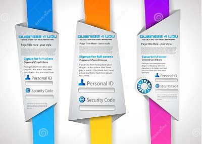 Origami Website Vertical Login Form Stock Vector - Illustration of ...