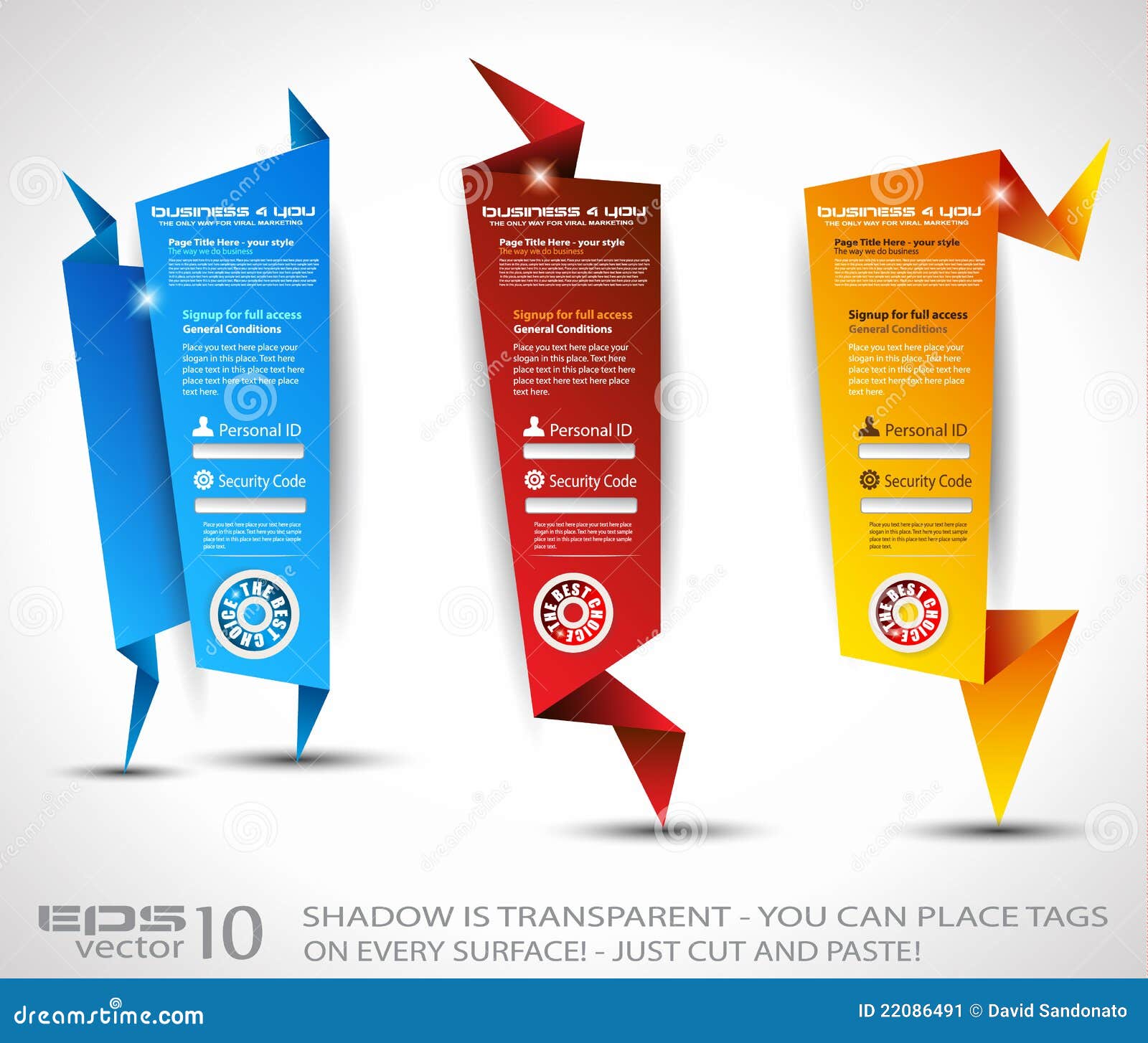 Origami Website Vertical Login Form Stock Vector - Illustration of sign ...