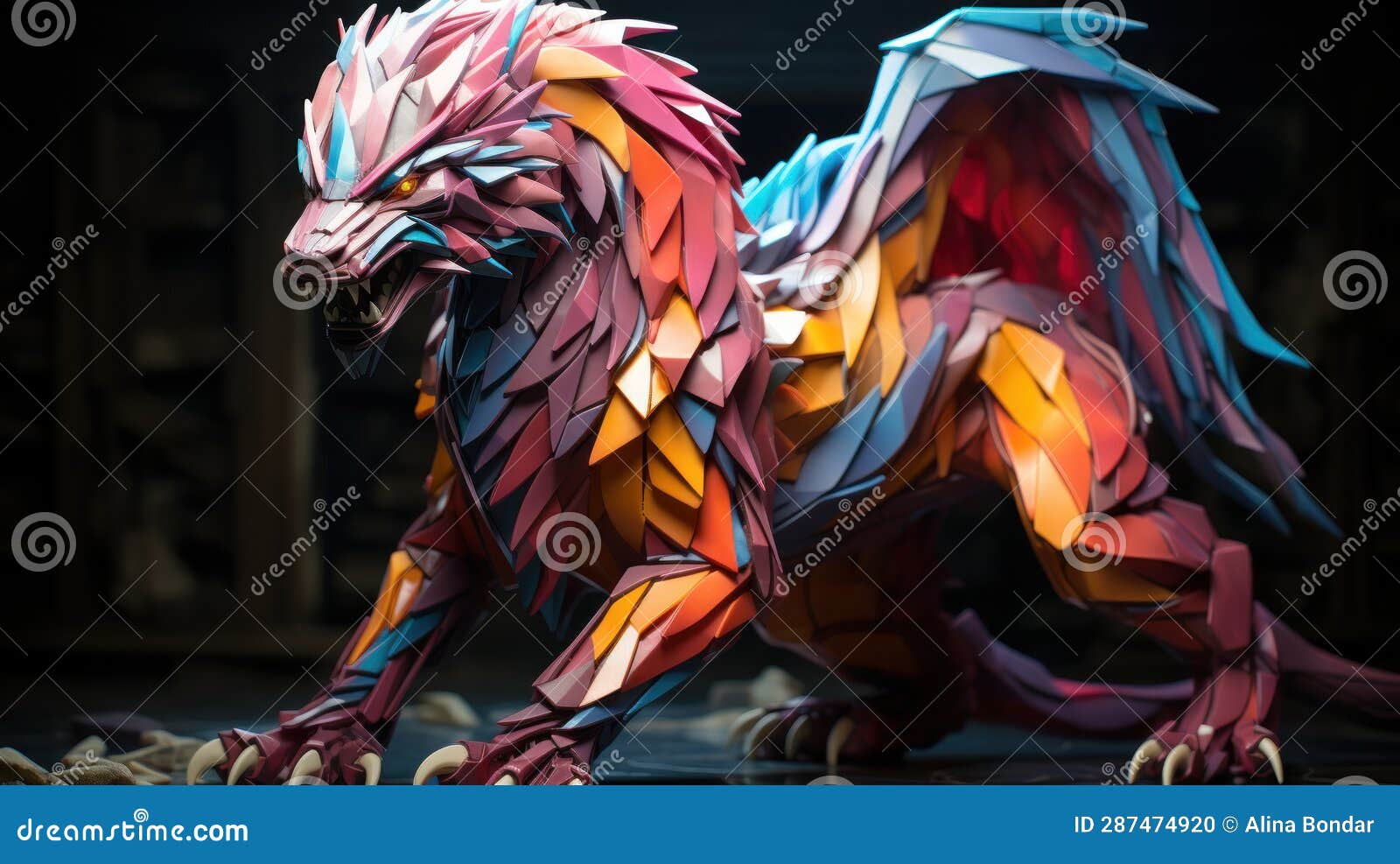 Origami Wonder: Legendary Beast with Illuminated Powers. Created with ...