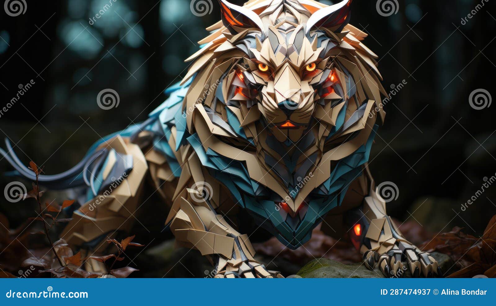 Origami Wonder: Legendary Beast with Illuminated Powers. Created with ...