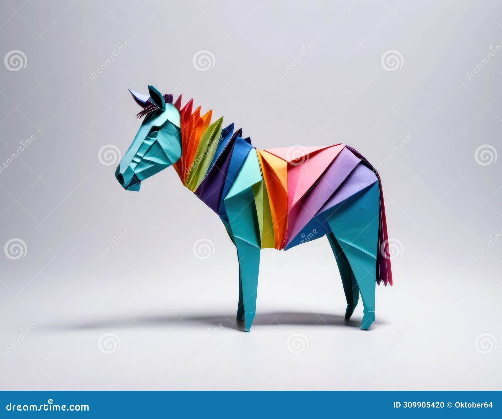 Origami Zebra Made of Colored Paper. Three-dimensional Figurine Stock ...
