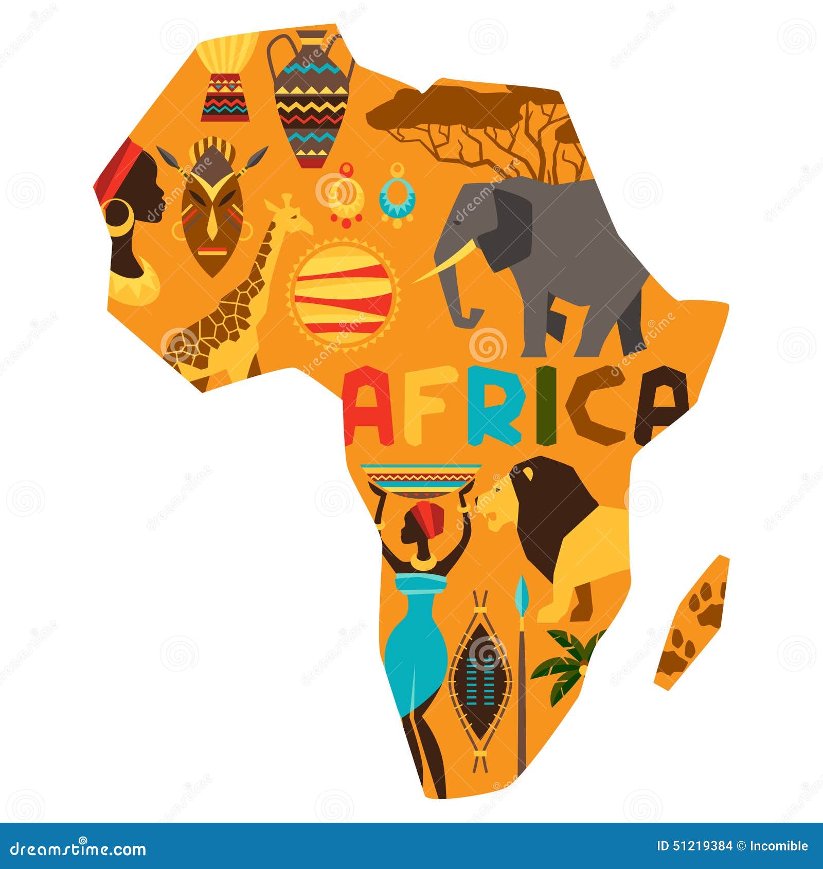 Origen étnico Africano Con El Ejemplo Del Mapa Ilustración del Vector ...