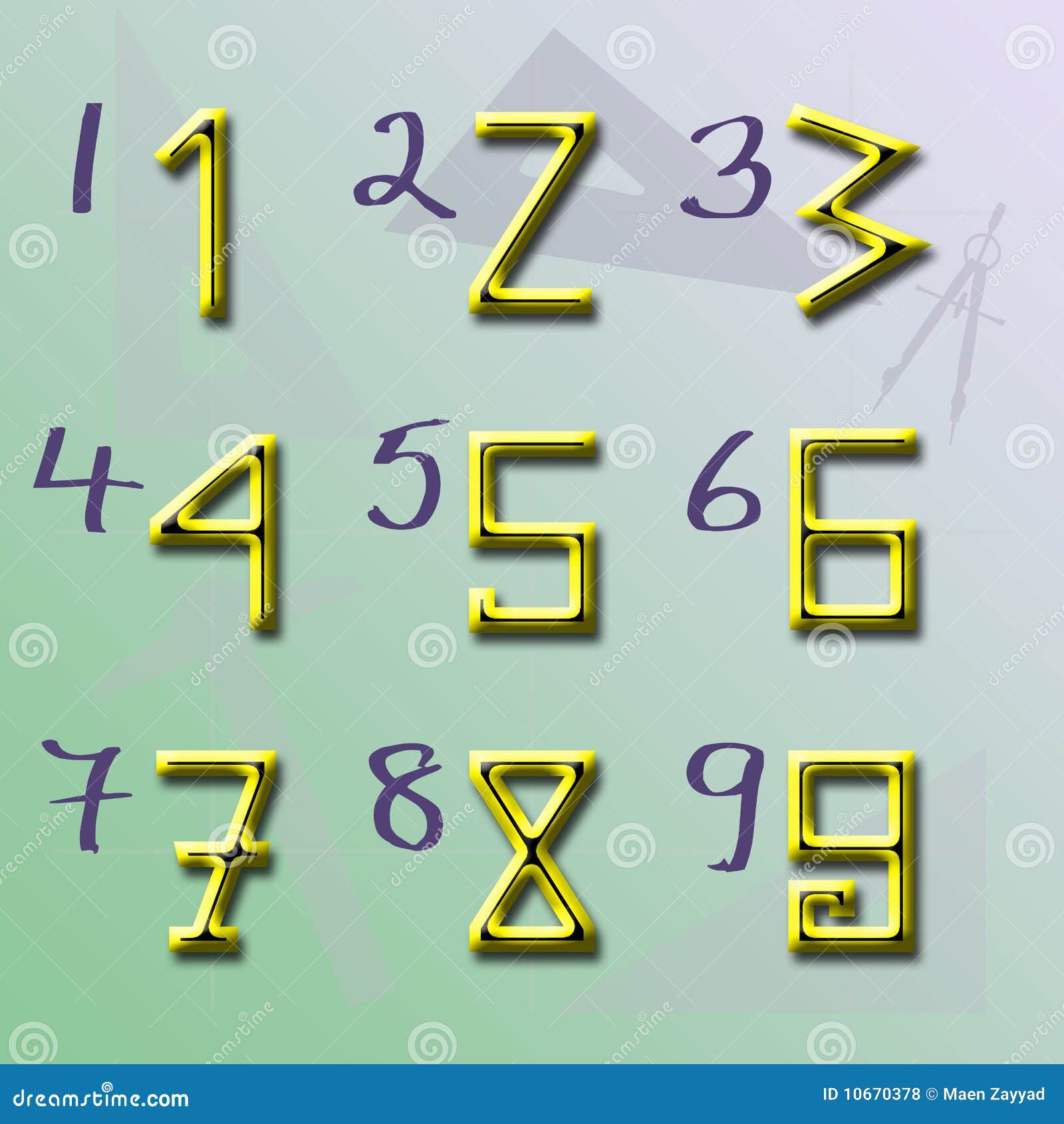 Origin of Numbers shape V2 stock illustration. Illustration of writing ...