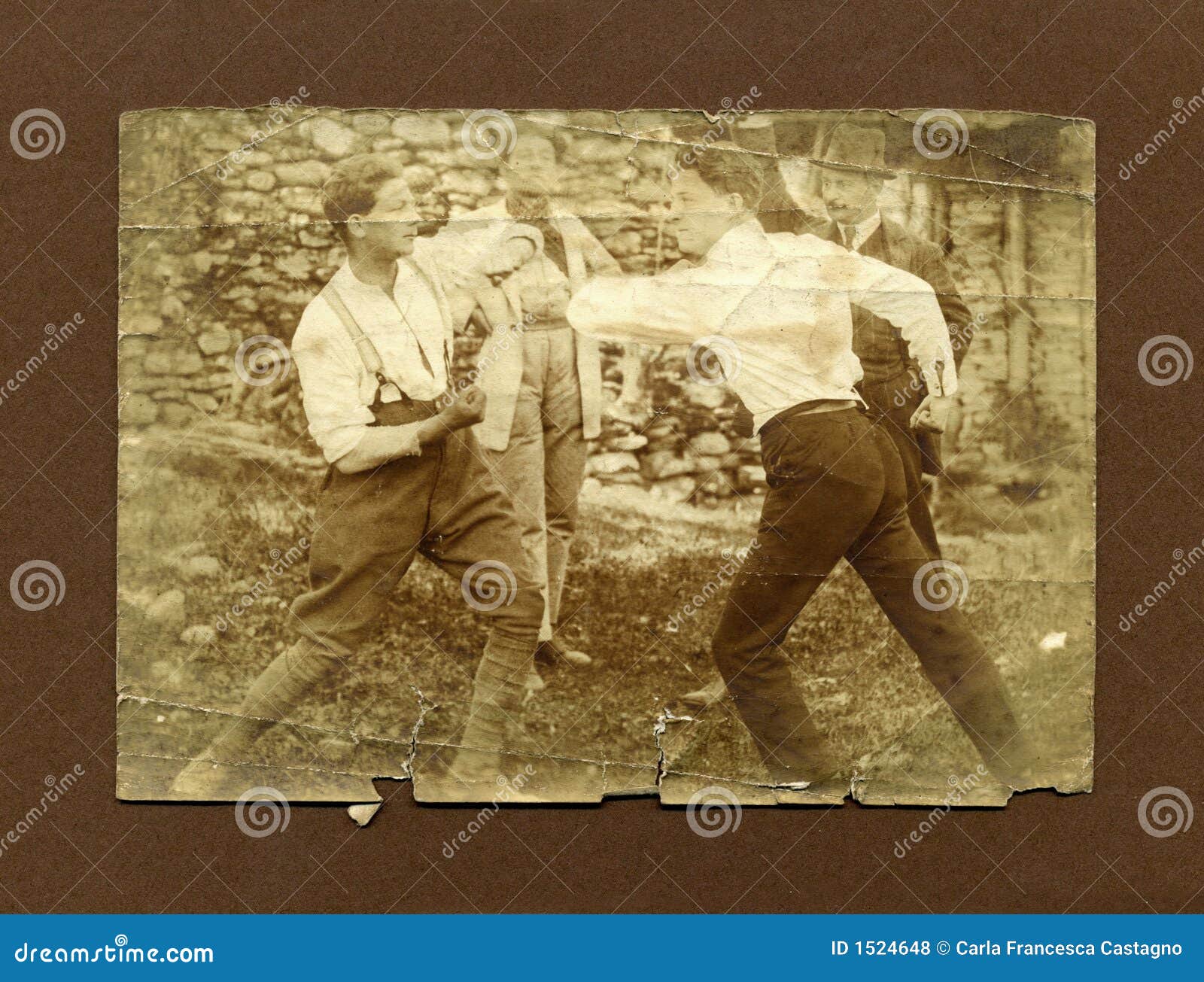 Original 1920 Antique Photo-men Fighting Royalty Free Stock Photos ...