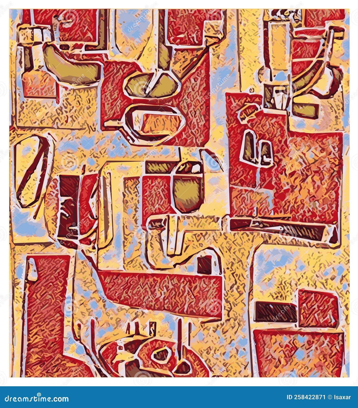 Original Abstract Digital Composition in the Style of Paul Klee Stock ...