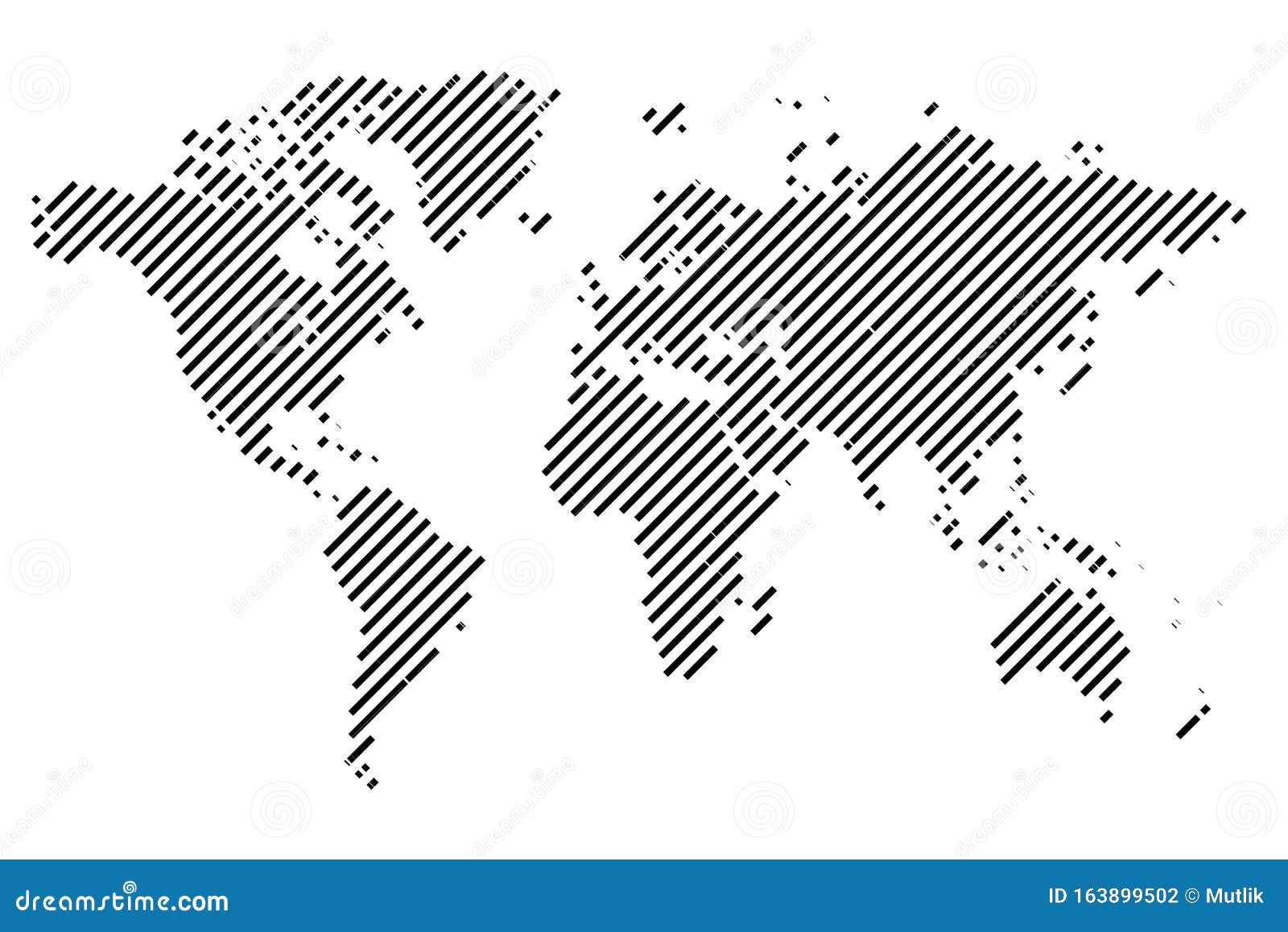 Original Abstract World Map Created from Parallel Lines Stock Vector ...