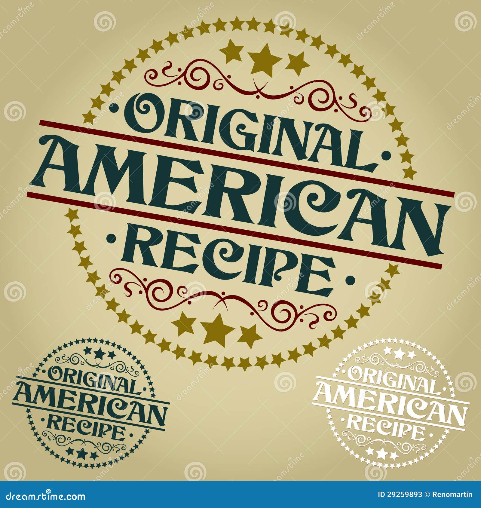 Original American Recipe Seal / Badge Stock Vector - Illustration of ...