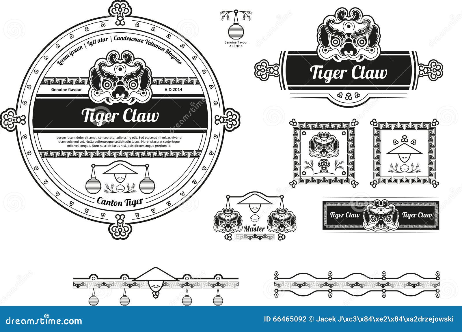 Original Beer Label And Baners Design With Ancient Roman Elements ...