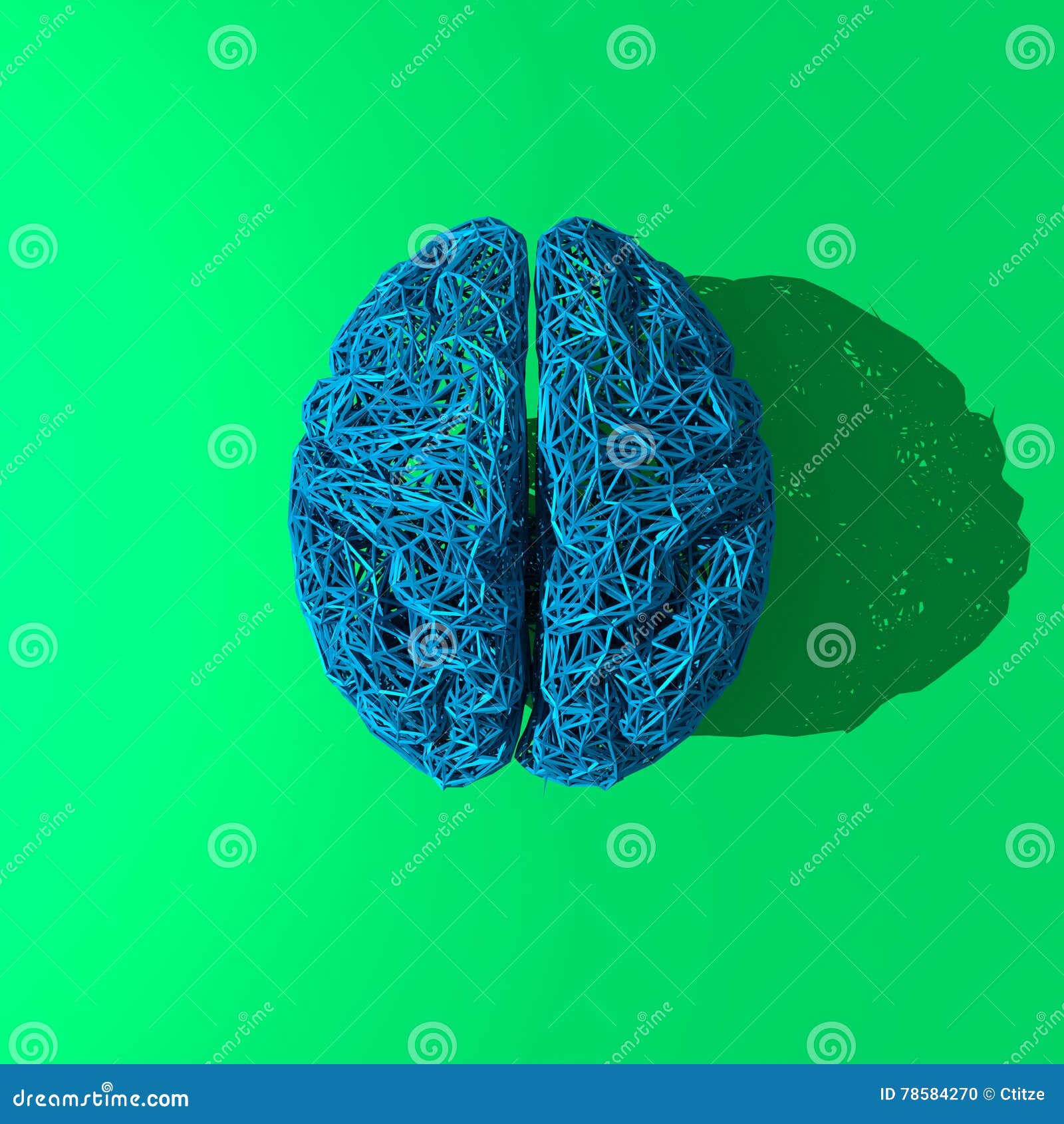 Original Blue Brain Drawing Stock Illustration - Illustration of ...