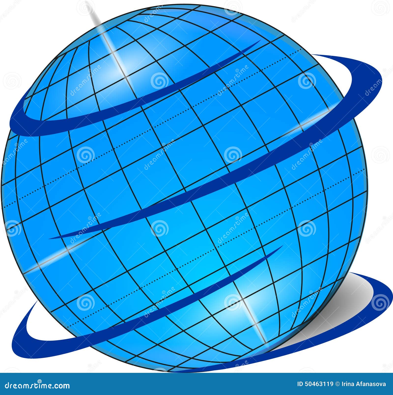 Original Blue Globe with Shadow Stock Vector - Illustration of pole ...