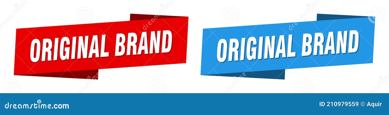 Original Brand Banner. Original Brand Ribbon Label Sign Set Stock ...
