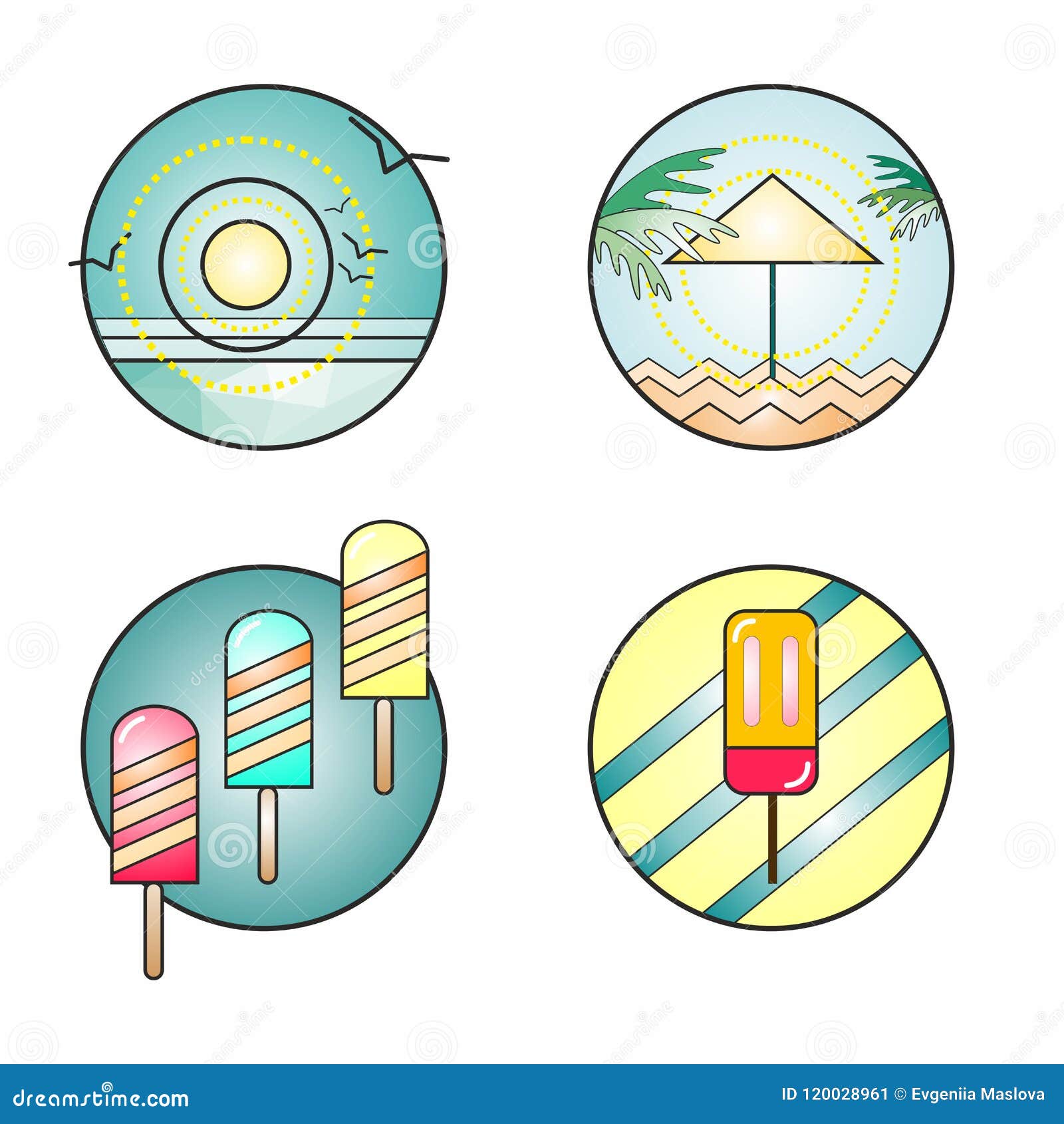 Original and Creative Summer Badges Stock Illustration - Illustration ...