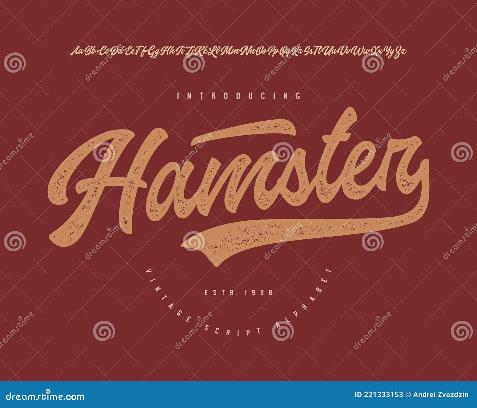 Original Brush Script Font Retro Typeface Stock Vector - Illustration ...