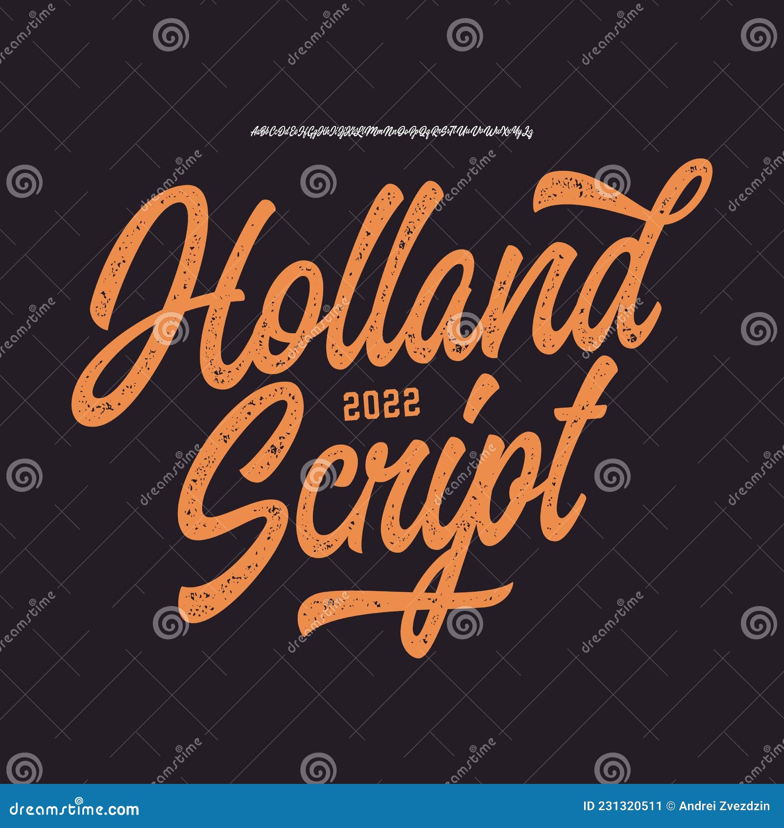 Original Brush Script Font Retro Typeface Vector Stock Vector ...