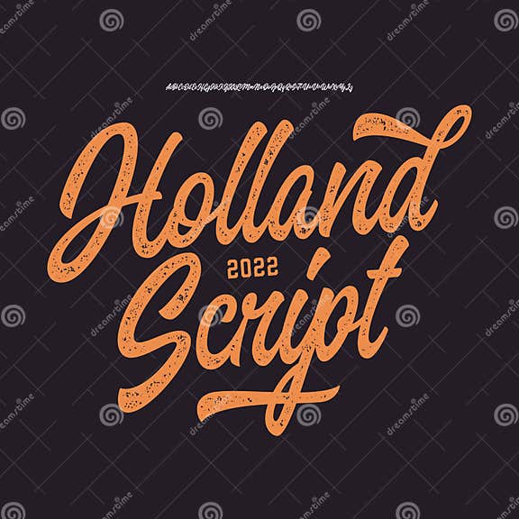 Original Brush Script Font Retro Typeface Vector Stock Vector ...